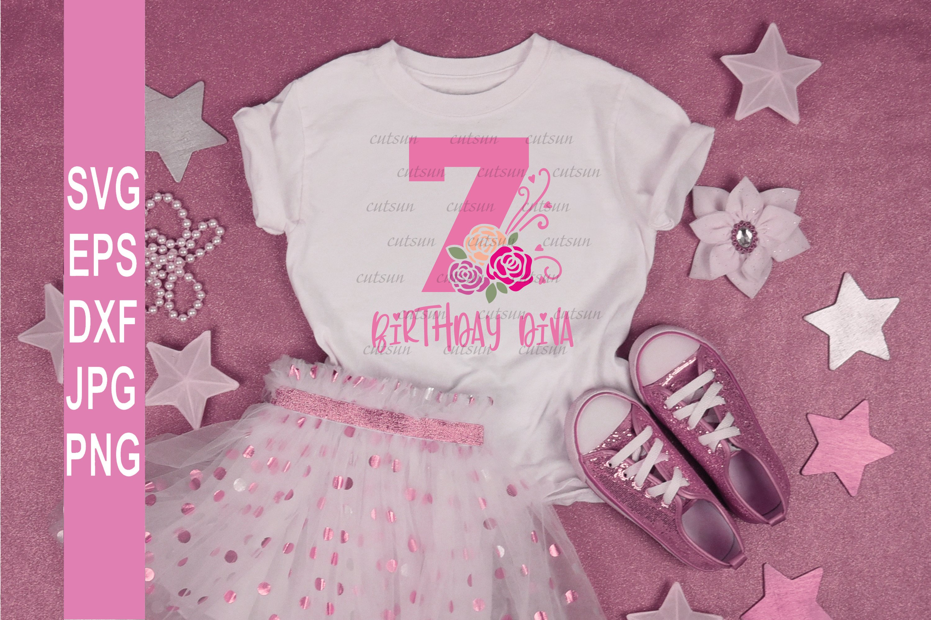 7th Birthday SVG |Girl birthday SVG (416501) | Cut Files | Design Bundles