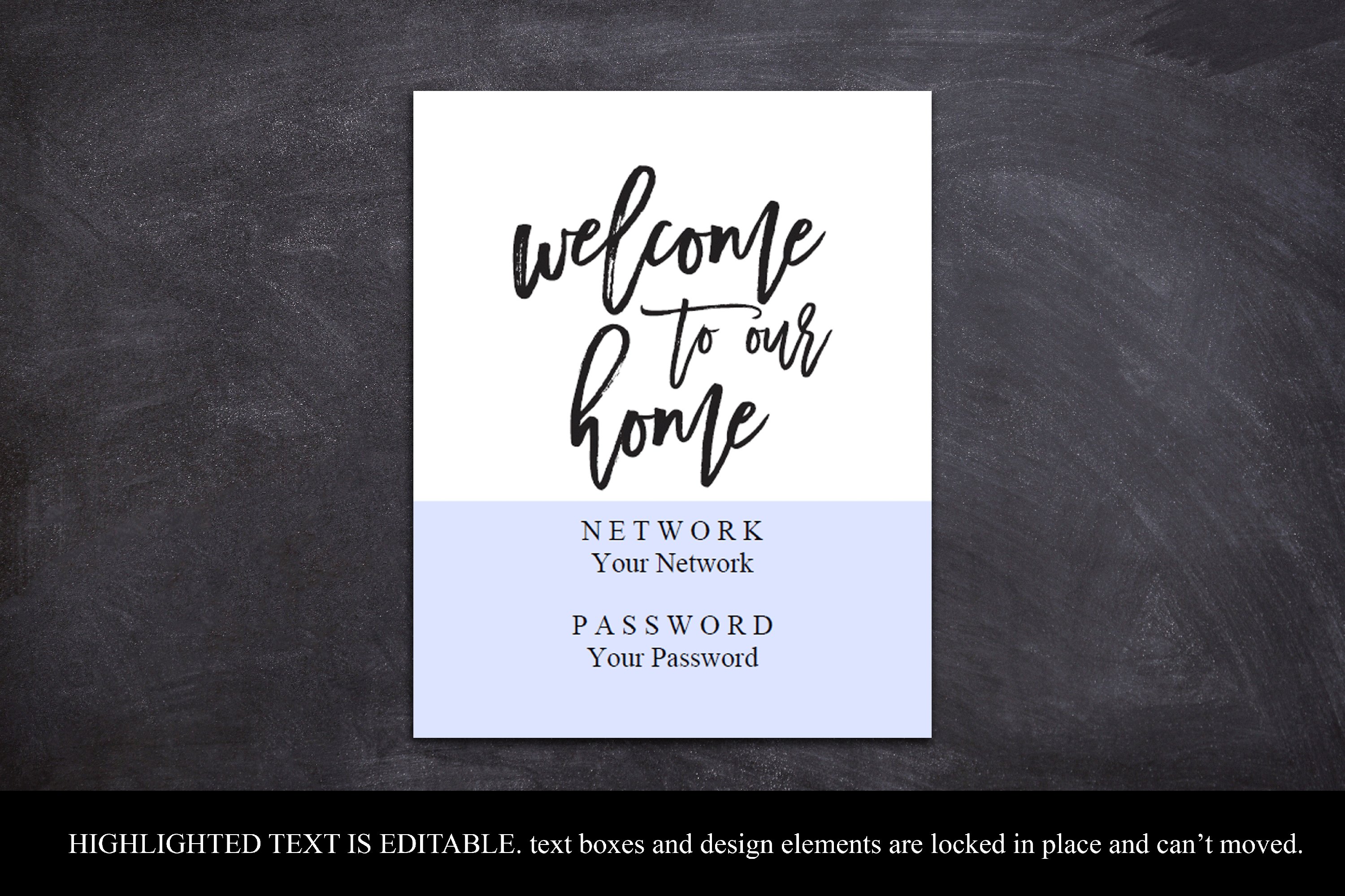 Wifi Password Sign Printable Instant Download, Wifi Sign (358429 ...