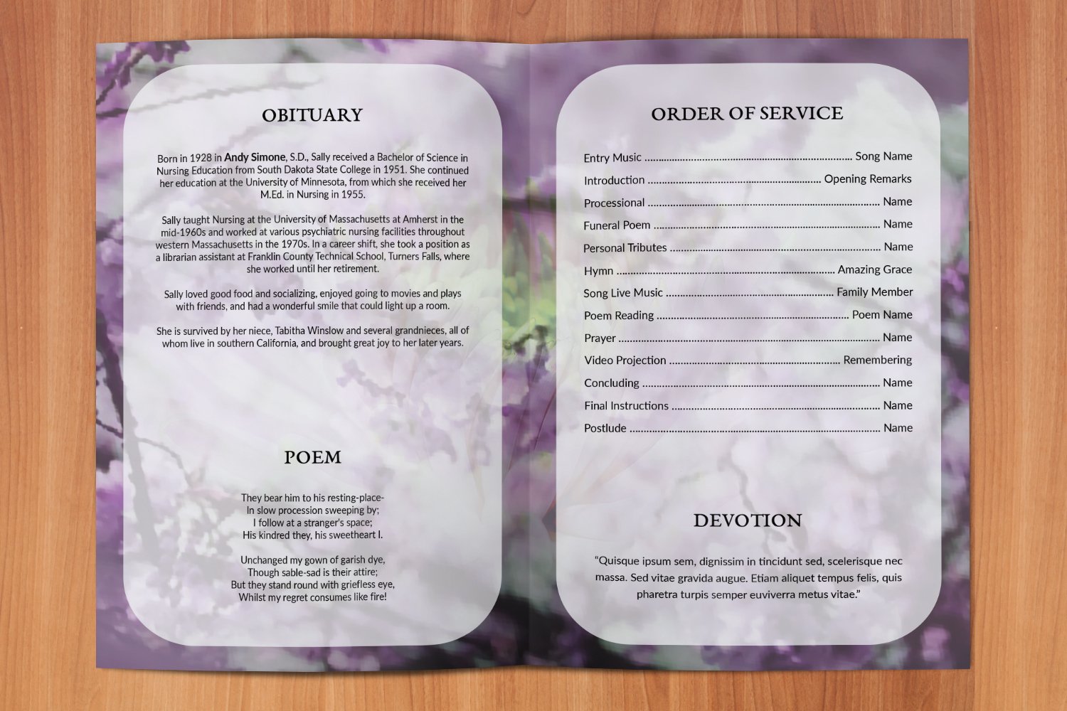 Funeral Program Template (417111) | Brochures | Design Bundles