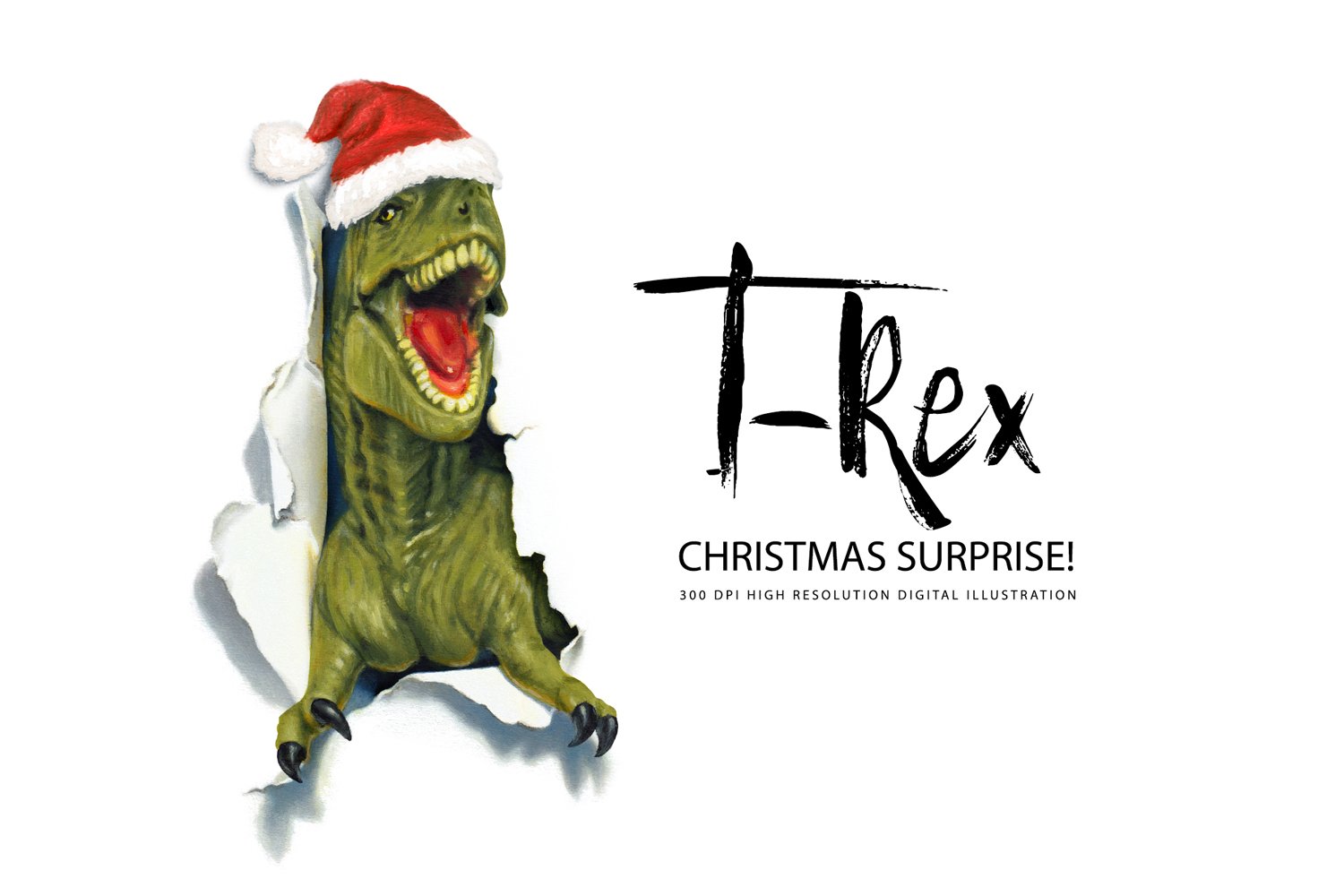 T-Rex Christmas Surprise (1021041) | Illustrations | Design Bundles