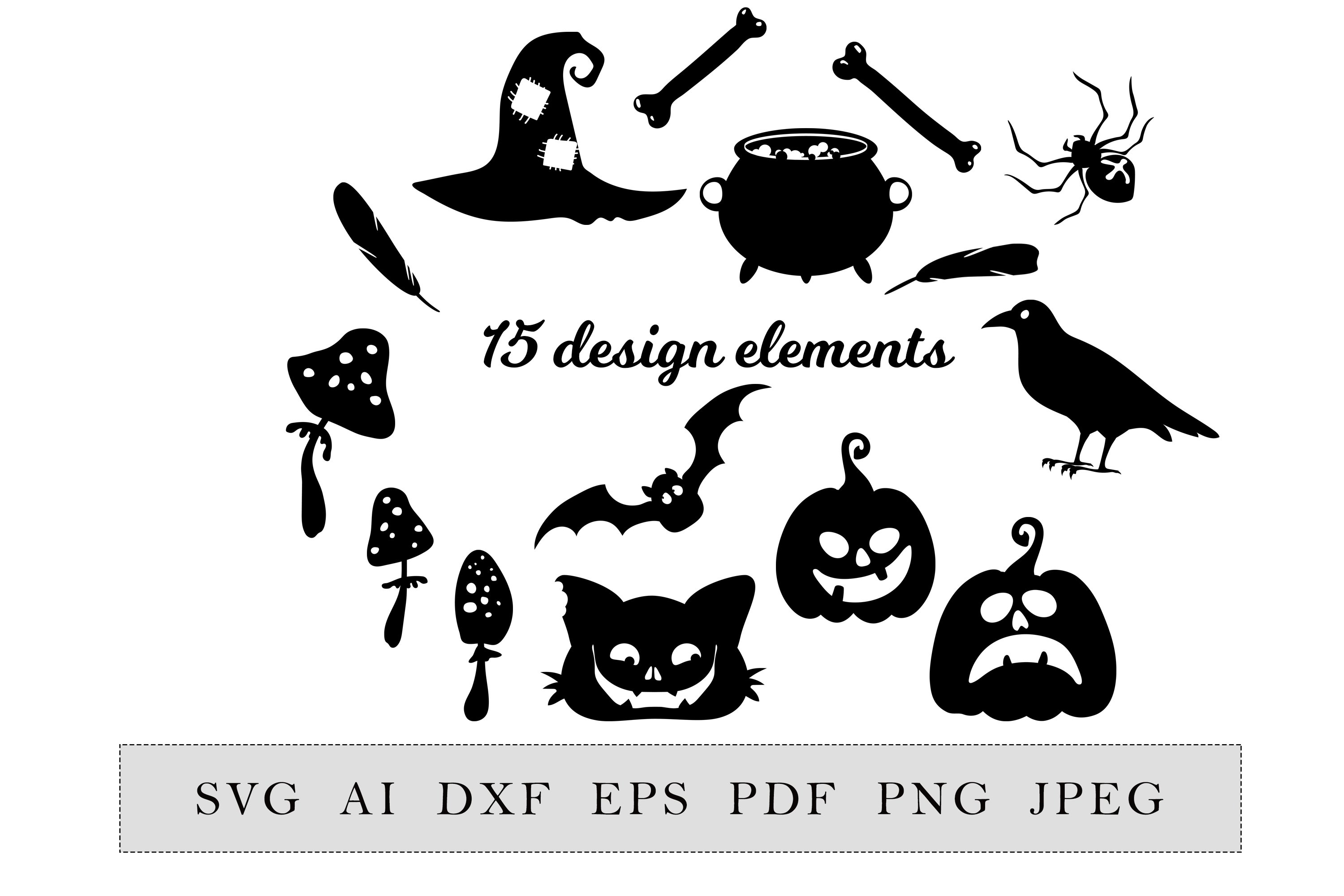 Halloween decor collection, 15 elements (930088) | Illustrations ...