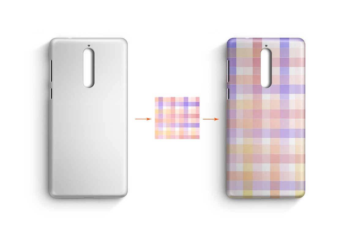 Nokia 8 3D Phone Case design Mockup Back View (37759) | Mockups ...