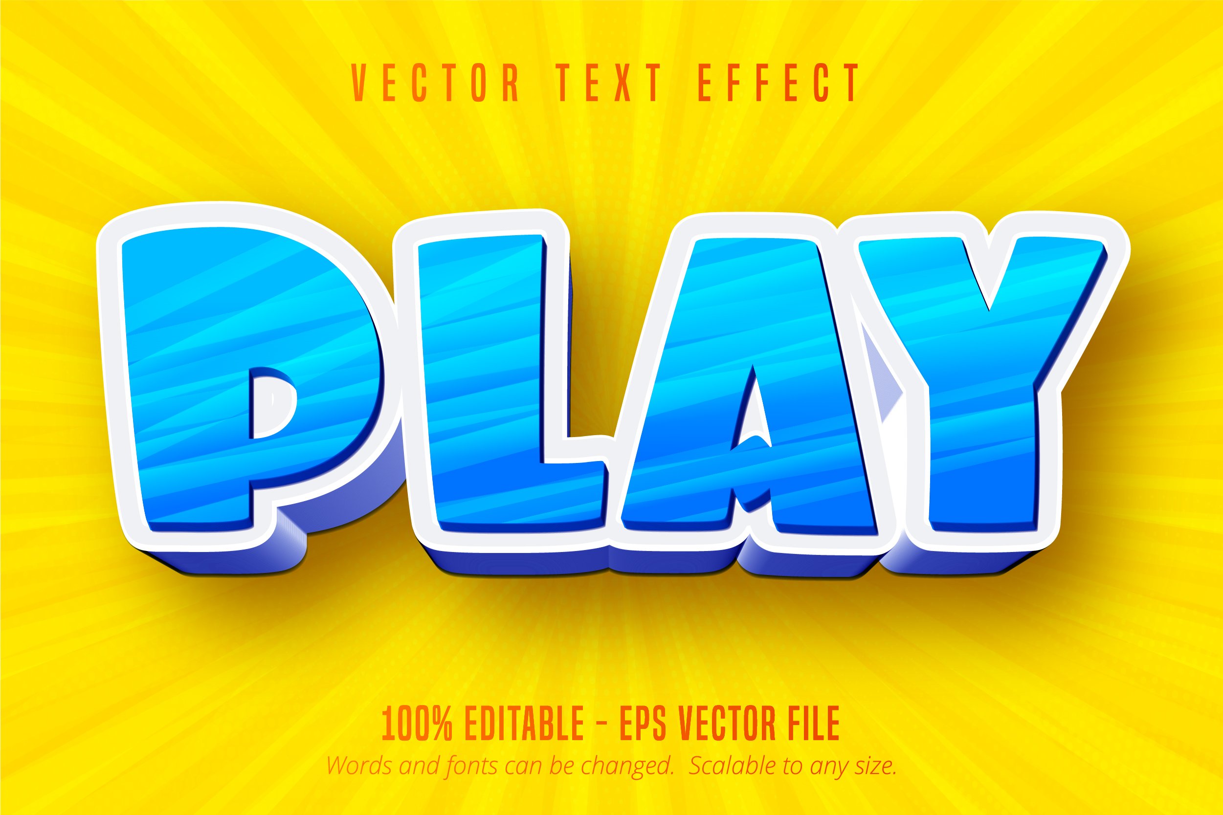 Play text, cartoon style editable text effect (880705) | Illustrator ...