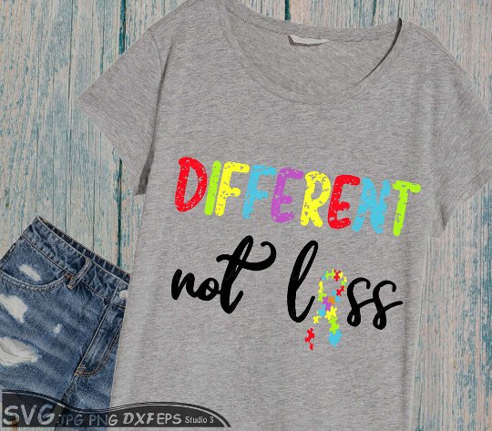 Different not less , autistic svg ,autism shirt , 86SV (97825) | SVGs ...
