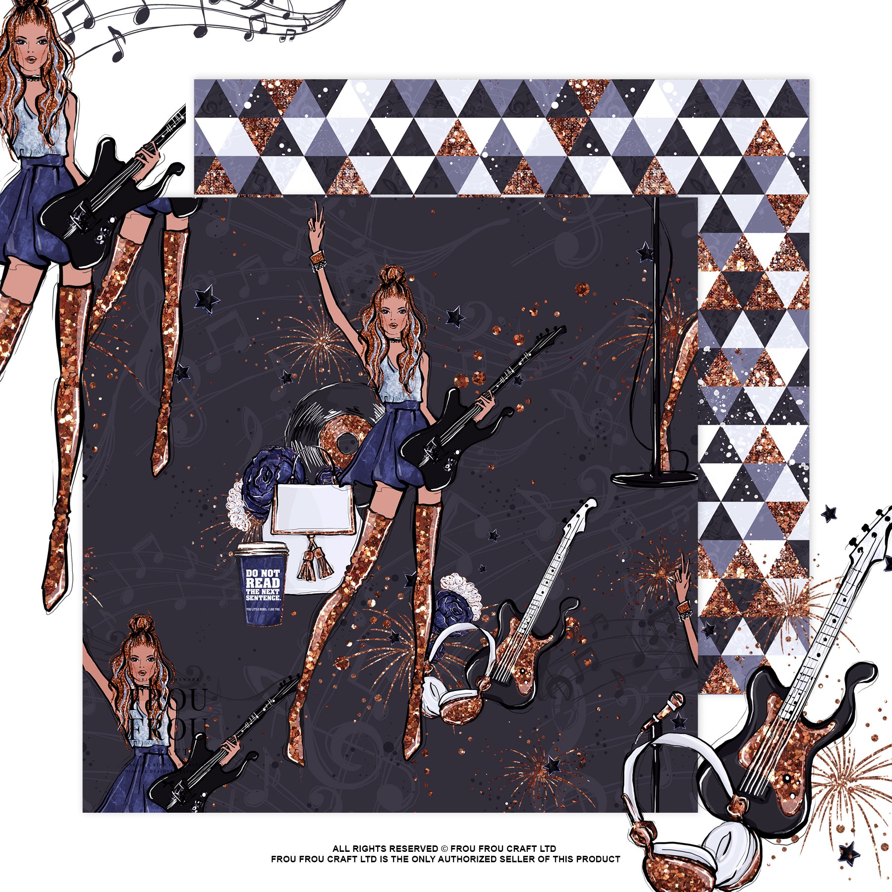 Rock Star Fashion Music Girl Singer Paper Pack (355132) | Patterns ...