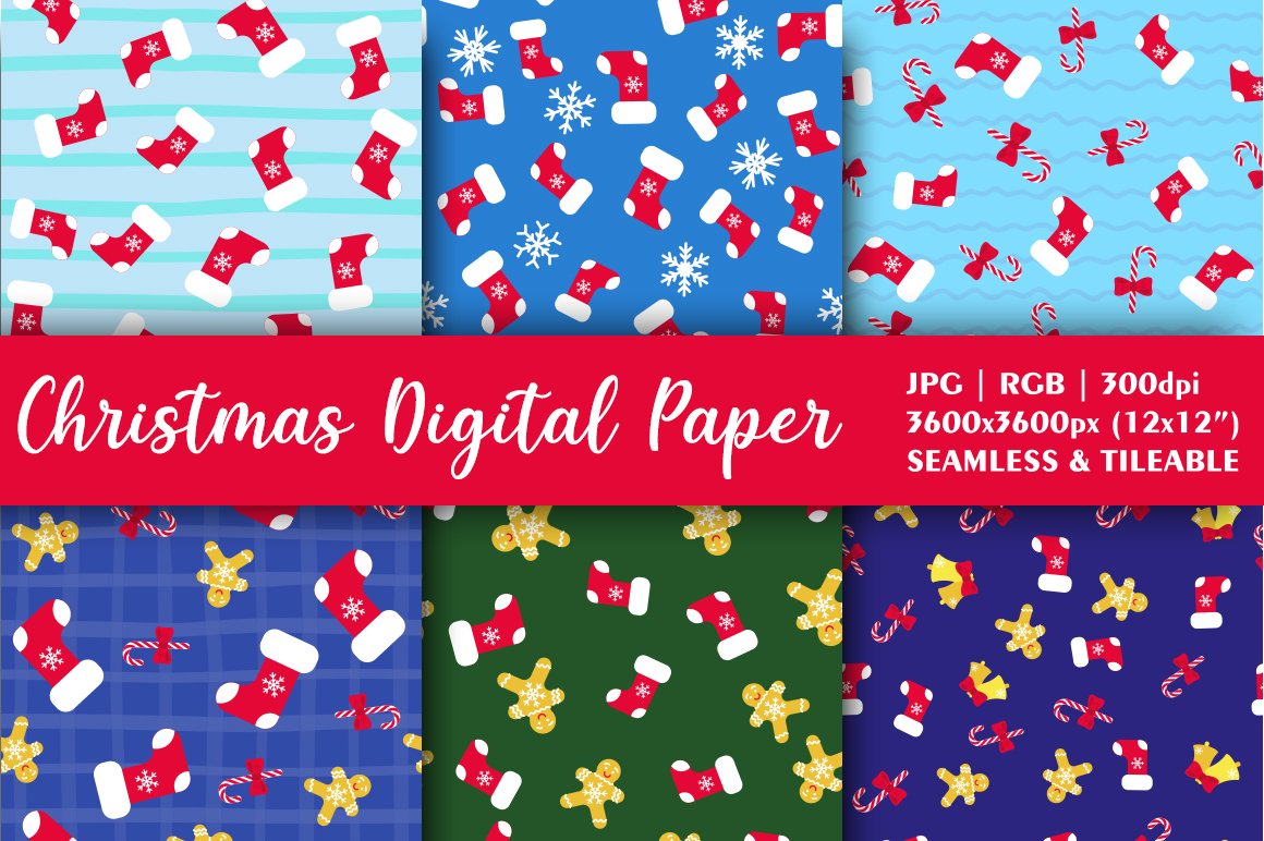 Christmas Bundle of digital printing paper with (686815)