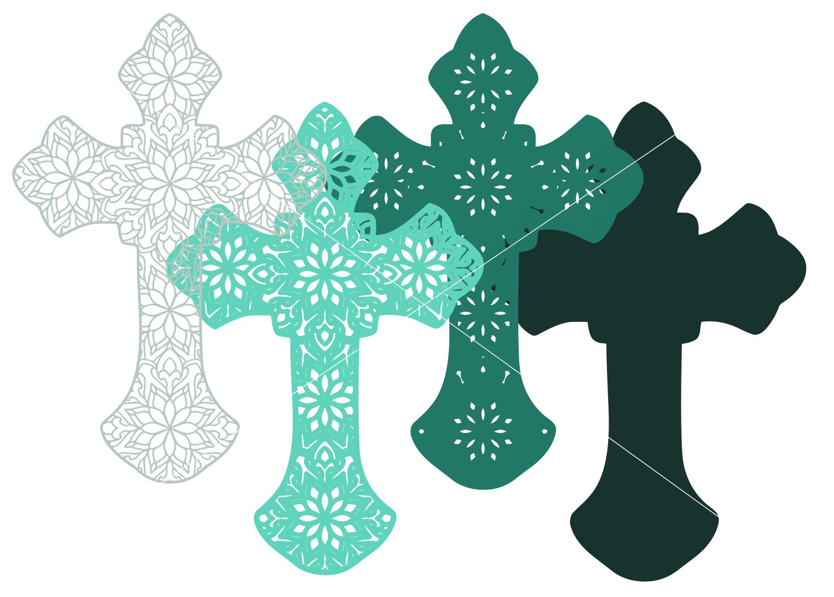 3D SVG Layered Design 3D Cross Mandala 3D Mandala SVG 586487 