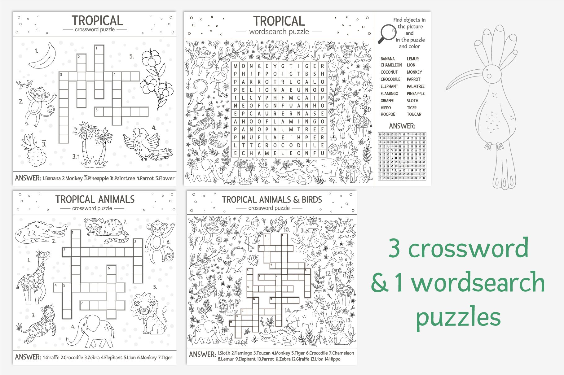 Tropical Coloring Games (551751) | Educational | Design Bundles