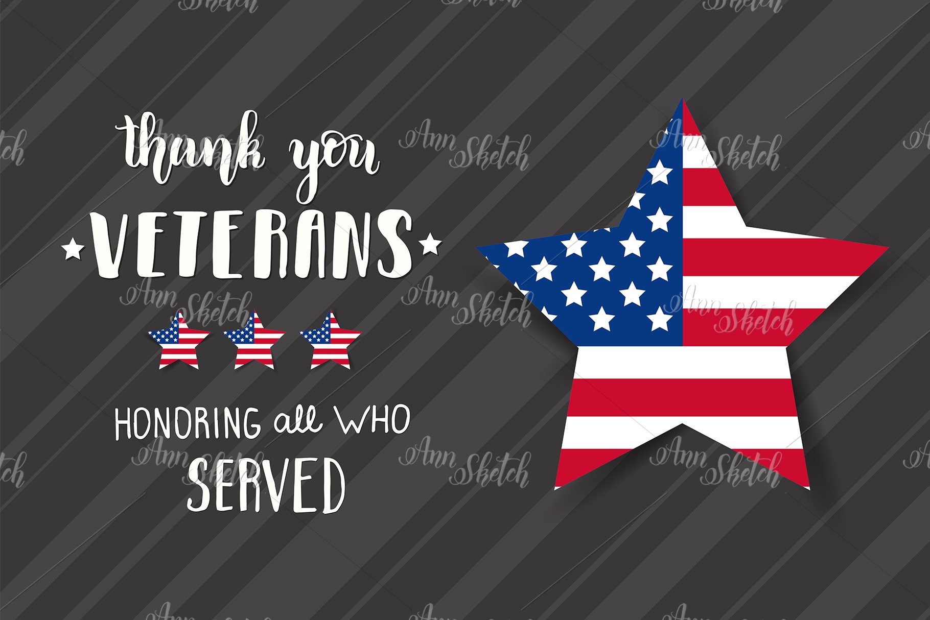 Veterans Day card with hand made lettering. (917608)