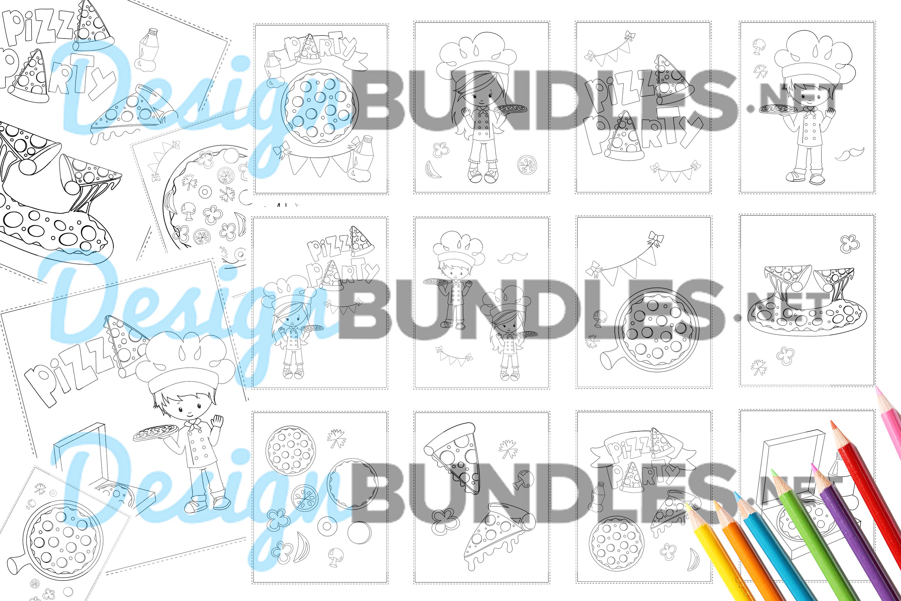 Pizza Party Coloring Book