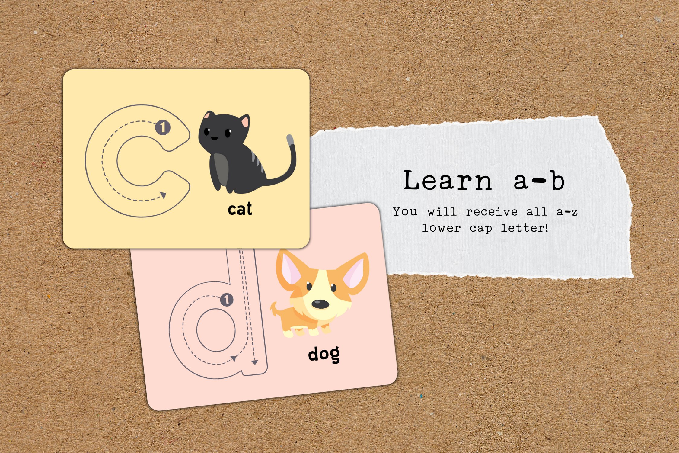 26 Alphabets a to z Educational Flash Cards