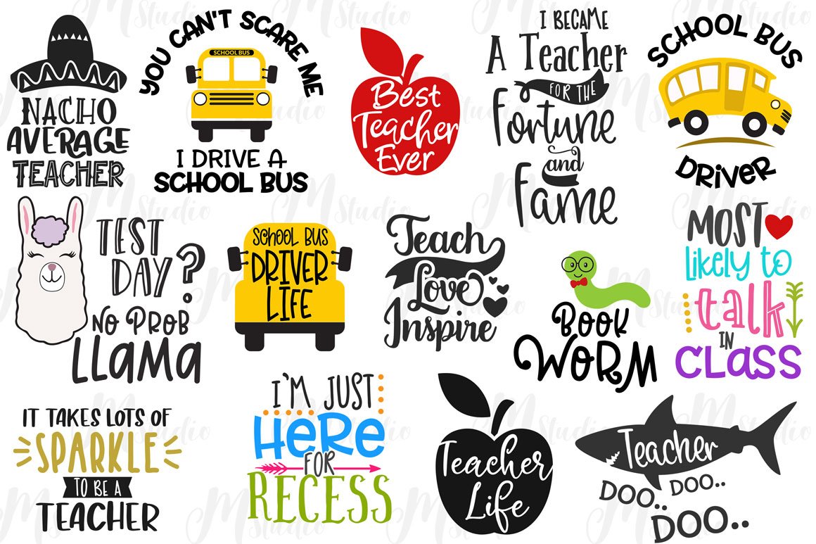 Quotes School Bundle Svg. (297103) | Cut Files | Design Bundles