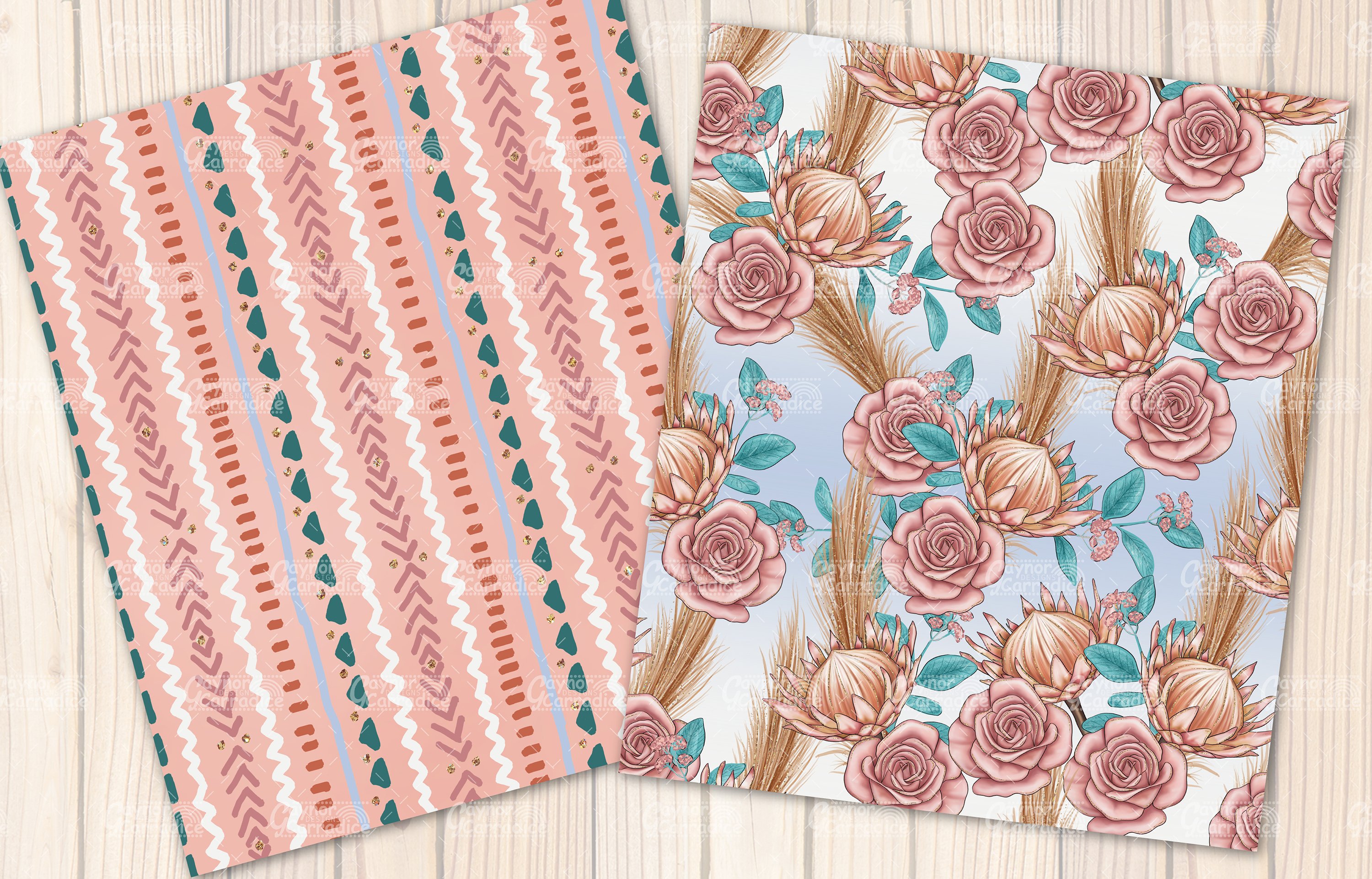 Boho Beach - Seamless pattern bundle (542861) | Backgrounds | Design ...