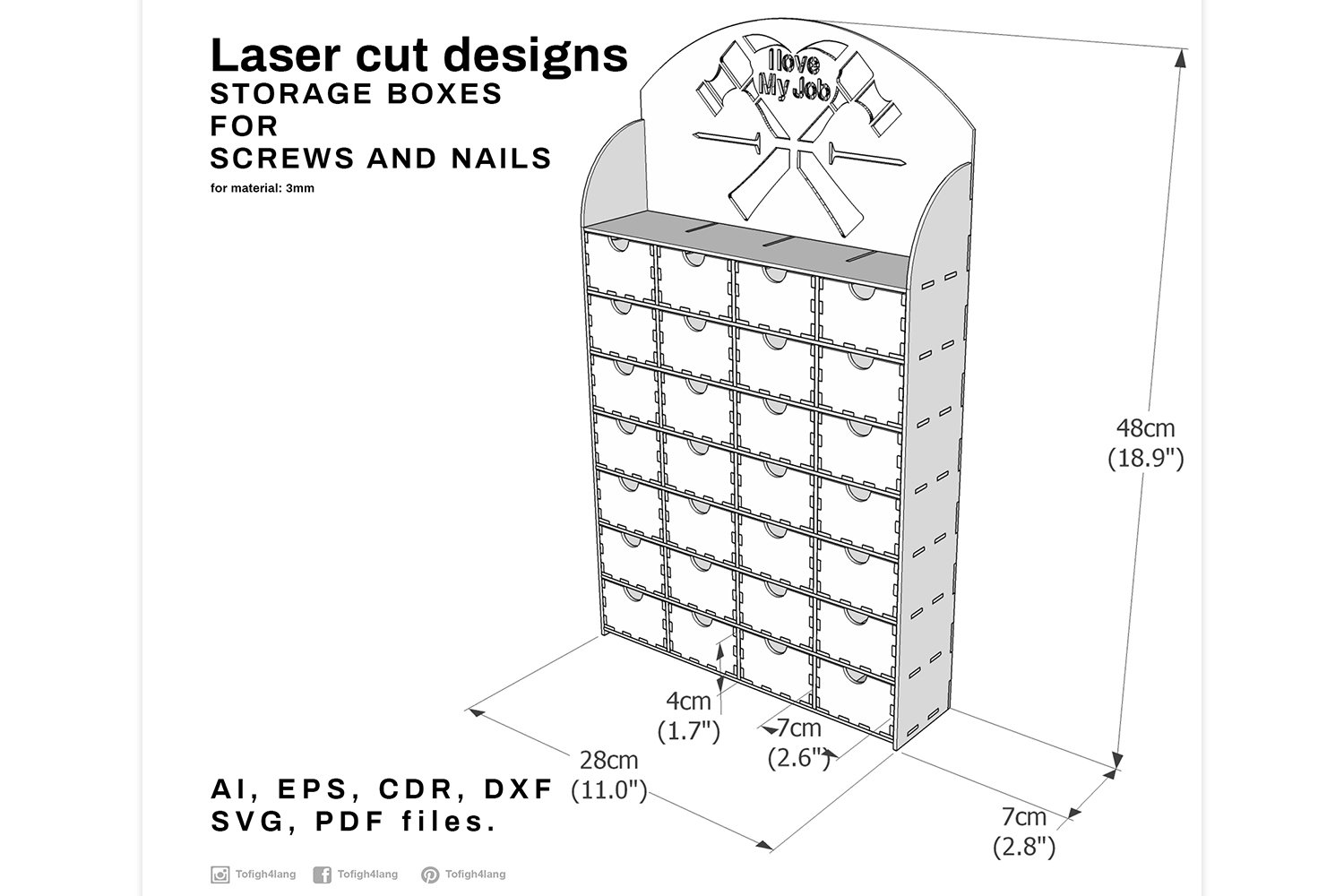 STORAGE BOXES-laser cutting file (486189) | Laser Engraving | Design ...