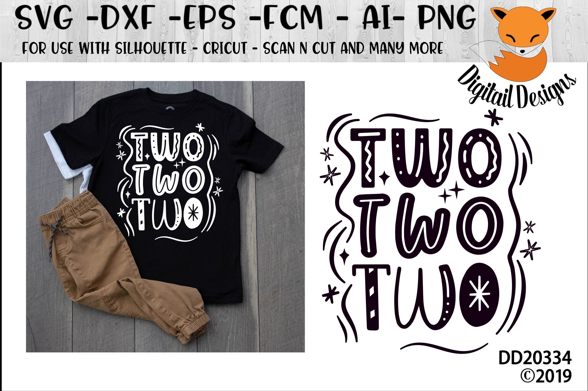 Second Birthday Doodle Two Years Old SVG (1053864) | SVGs | Design Bundles