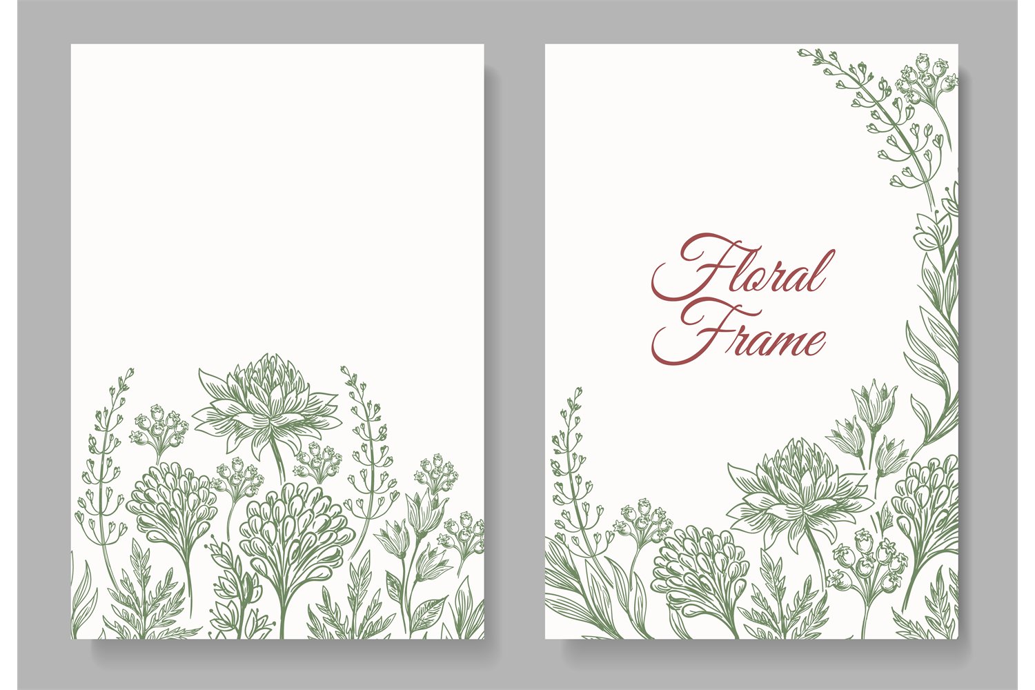 Vintage botanical card frame (1247090) | Illustrations | Design Bundles
