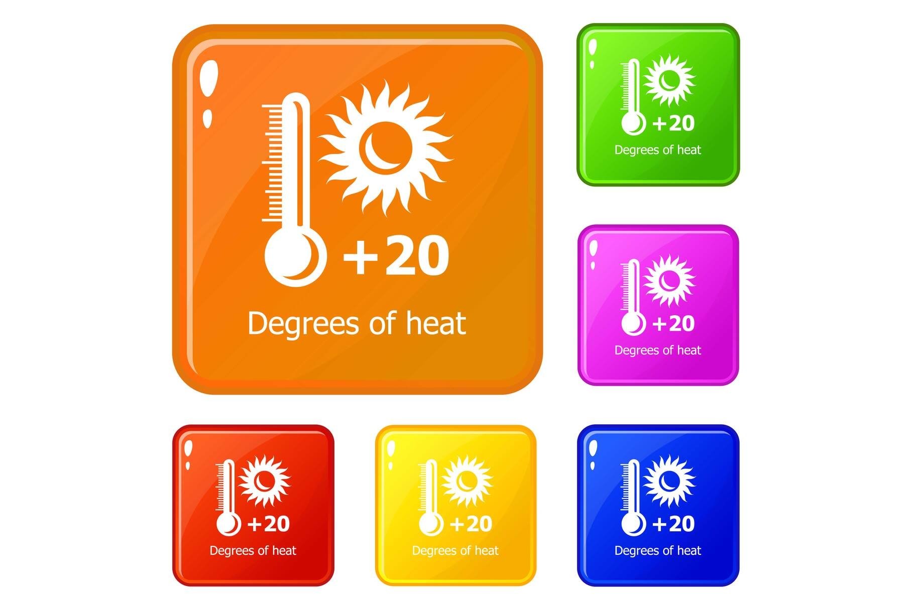 Heat icons set vector color (510745) | Icons | Design Bundles