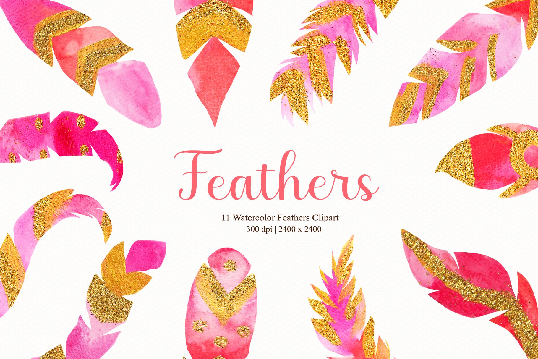 Watercolor Feathers Clipart (2241133)