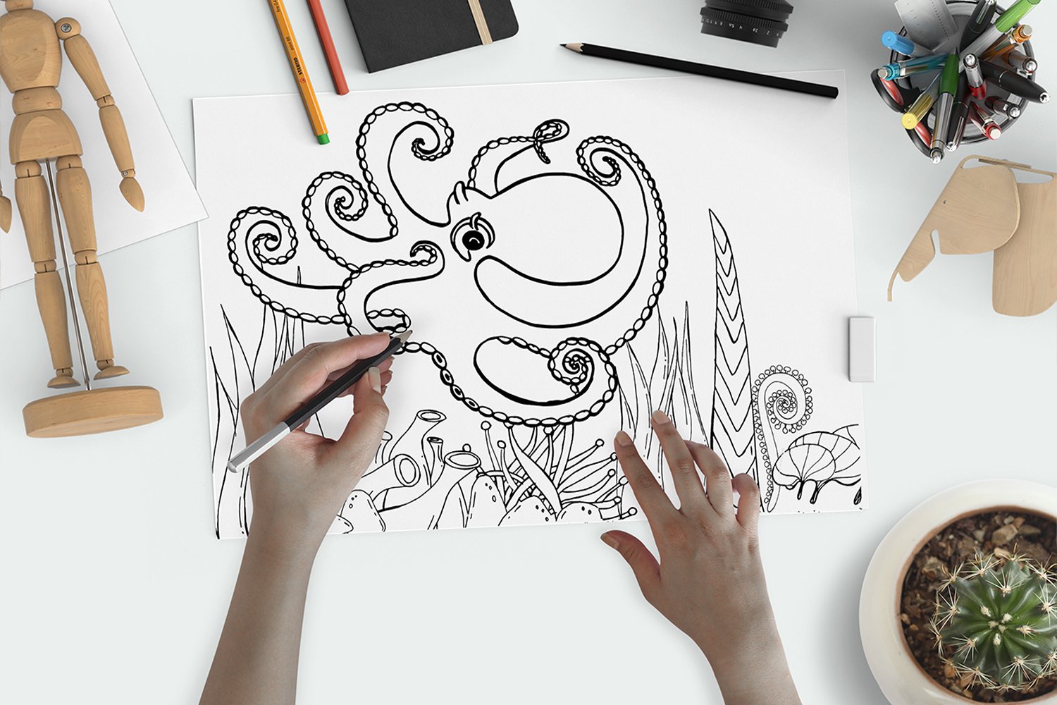 Magical underwater world Coloring book (532425) | Illustrations ...