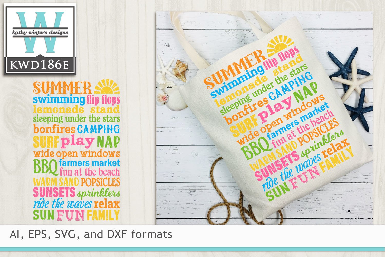 BUNDLED Summer Cutting Files KWDB028 (252688) | Cut Files | Design Bundles