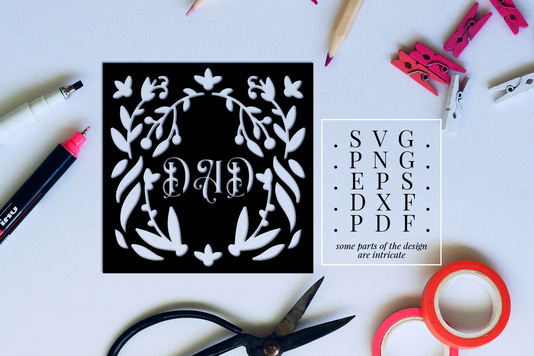 Dad Papercut Template, Family Clip Art, SVG, PDF, DXF (324476) | Paper ...