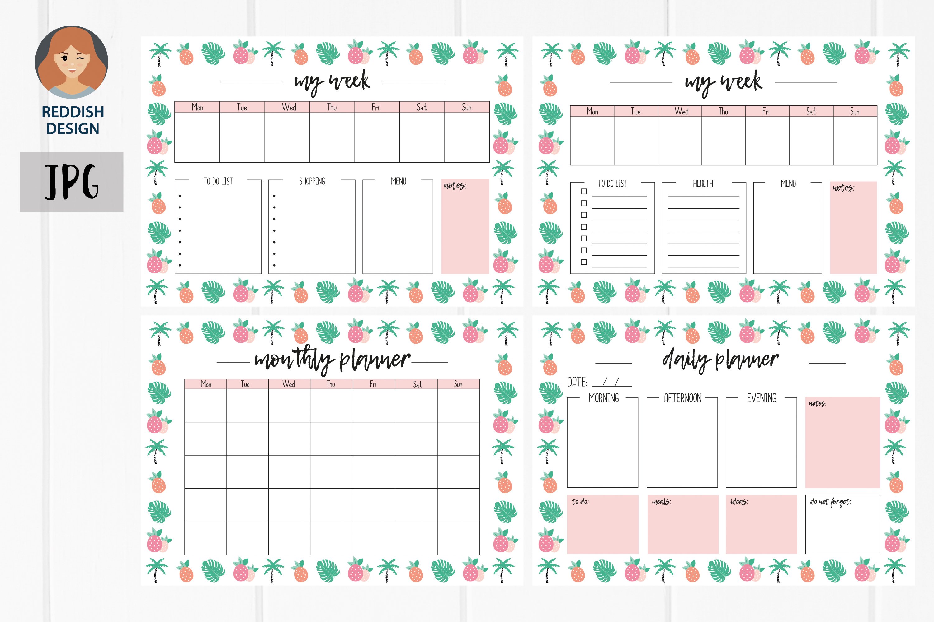 99 Planner pages A4 size, printable digital templates set (1157329 ...