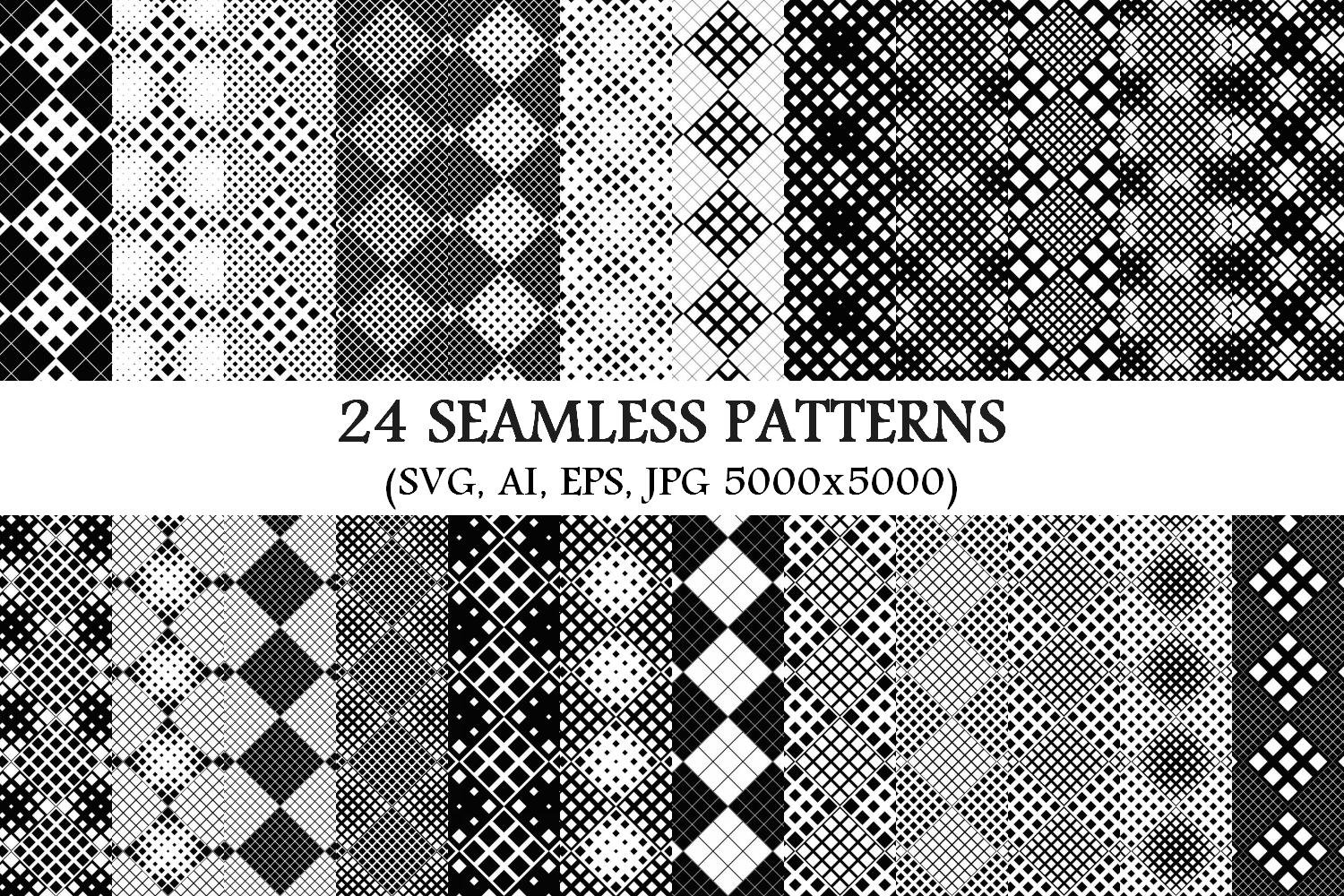 24 Seamless Square Patterns (336318) | Patterns | Design Bundles