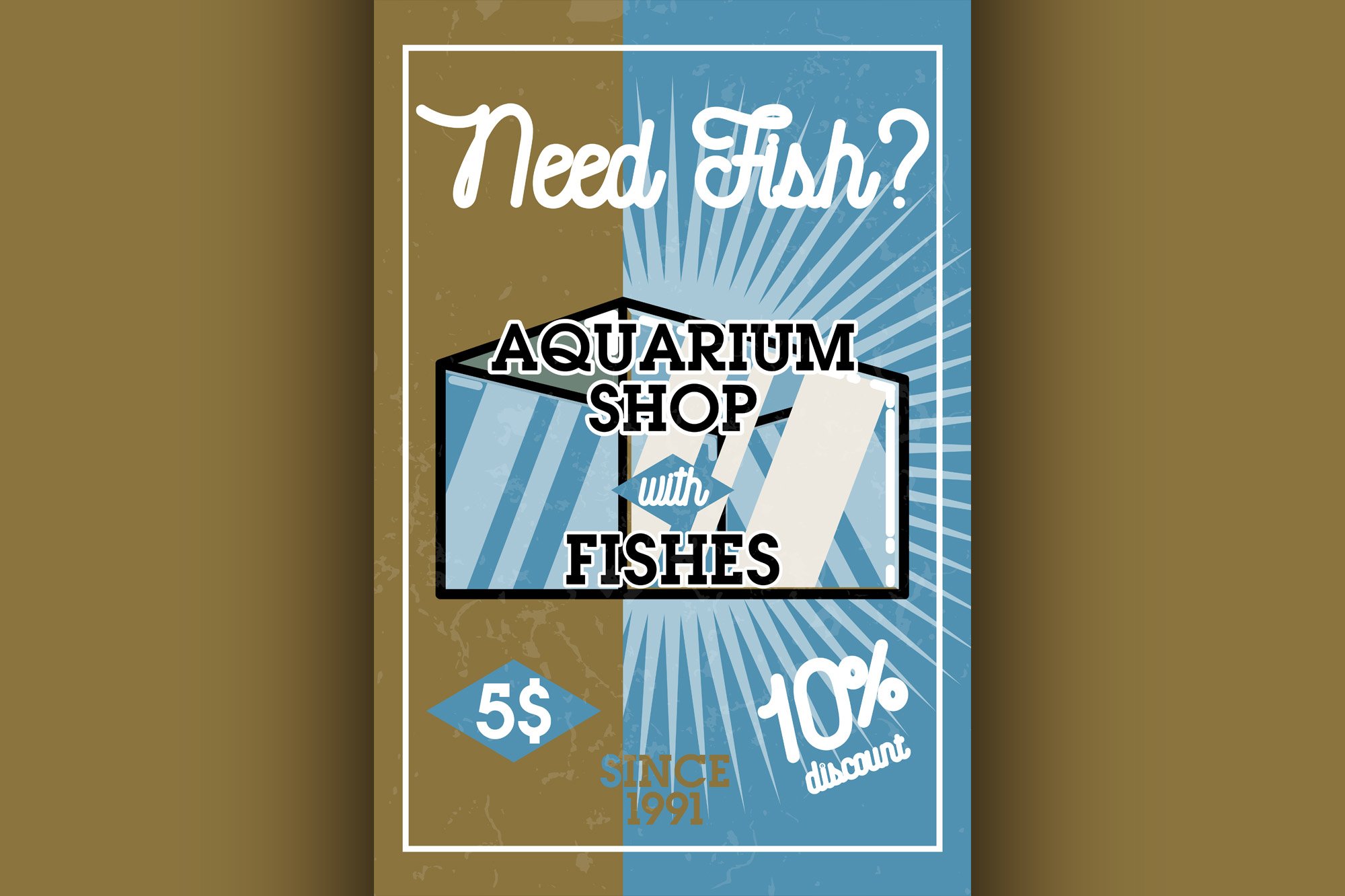 Color vintage aquarium shop banner (723702) | Illustrations | Design ...