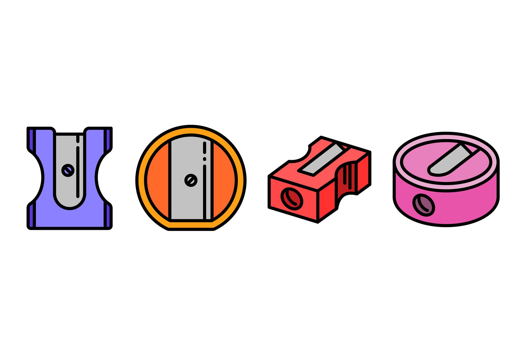 Sharpener icons set, outline style (651376) | Illustrations | Design ...