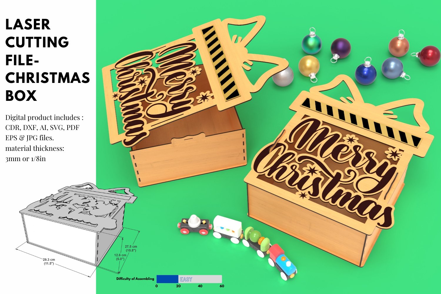 Christmas Box- laser cutting file