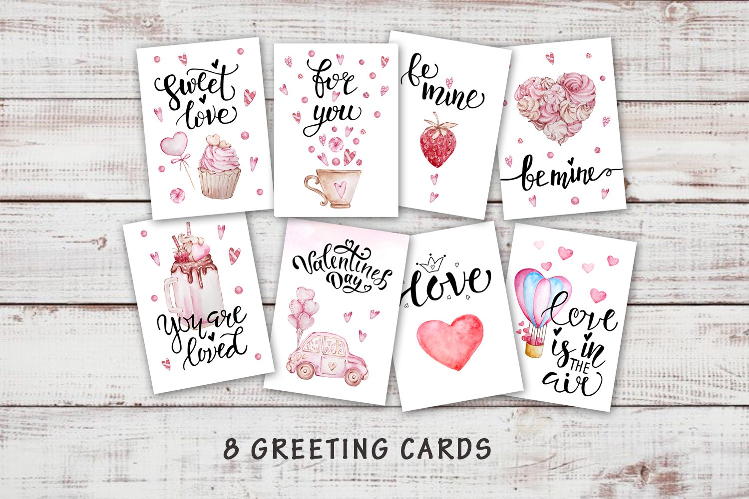 Printable Watercolor Valentines Day Card (1155504) | Other | Design Bundles