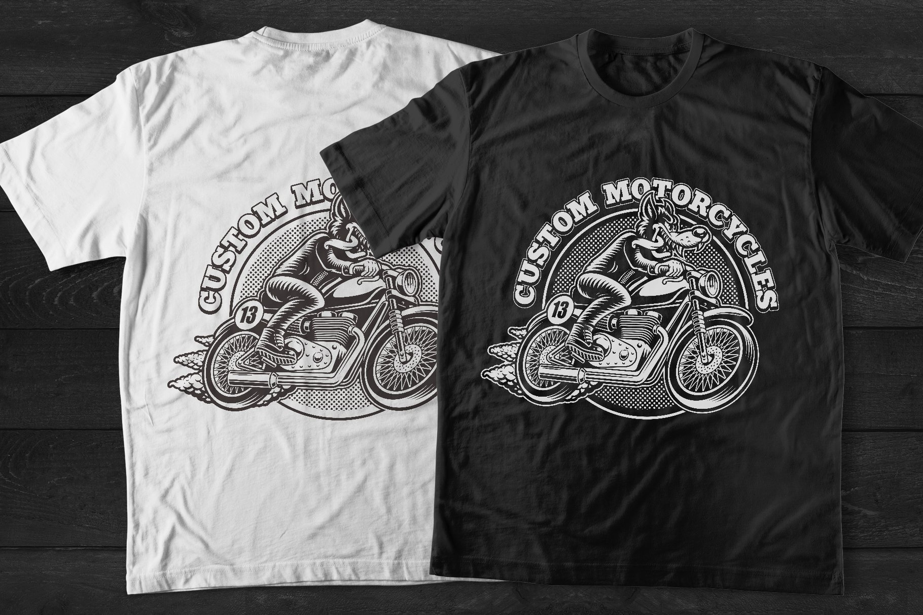 Wolf Biker on a Motorcycle (1097259) | Illustrations | Design Bundles