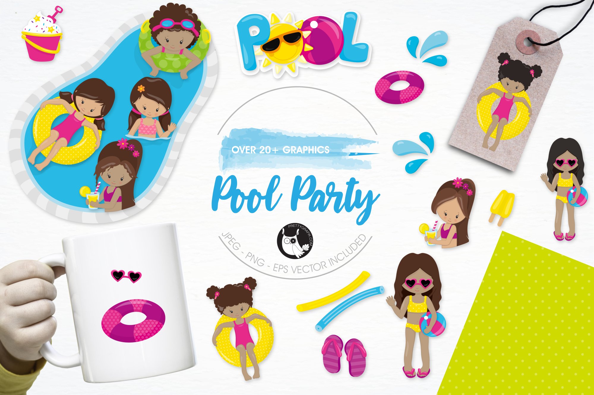 Pool Party graphics and illustrations (14473) | Illustrations | Design ...