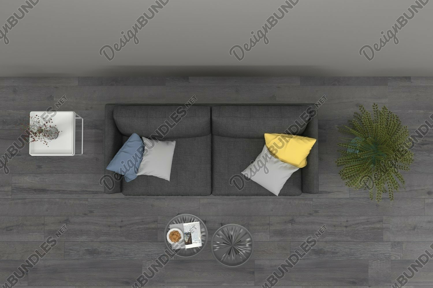 Top View Living Room Dark Grey Sofa (1321756) | Architecture | Design ...