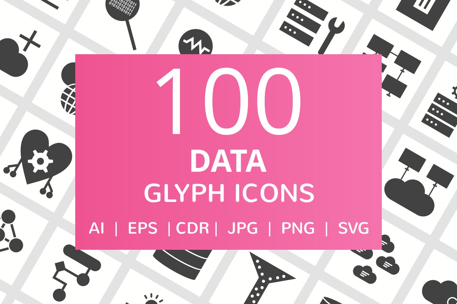 100 Data Glyph Icons (59603) | Icons | Design Bundles