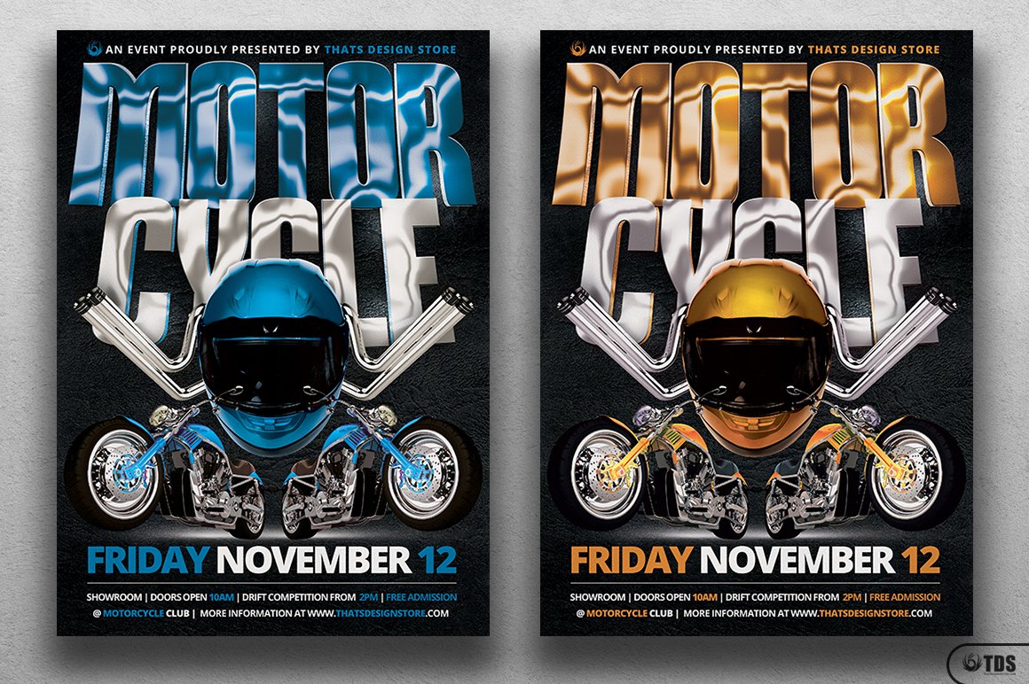 Motorcycle Flyer Template (18849) | Flyers | Design Bundles