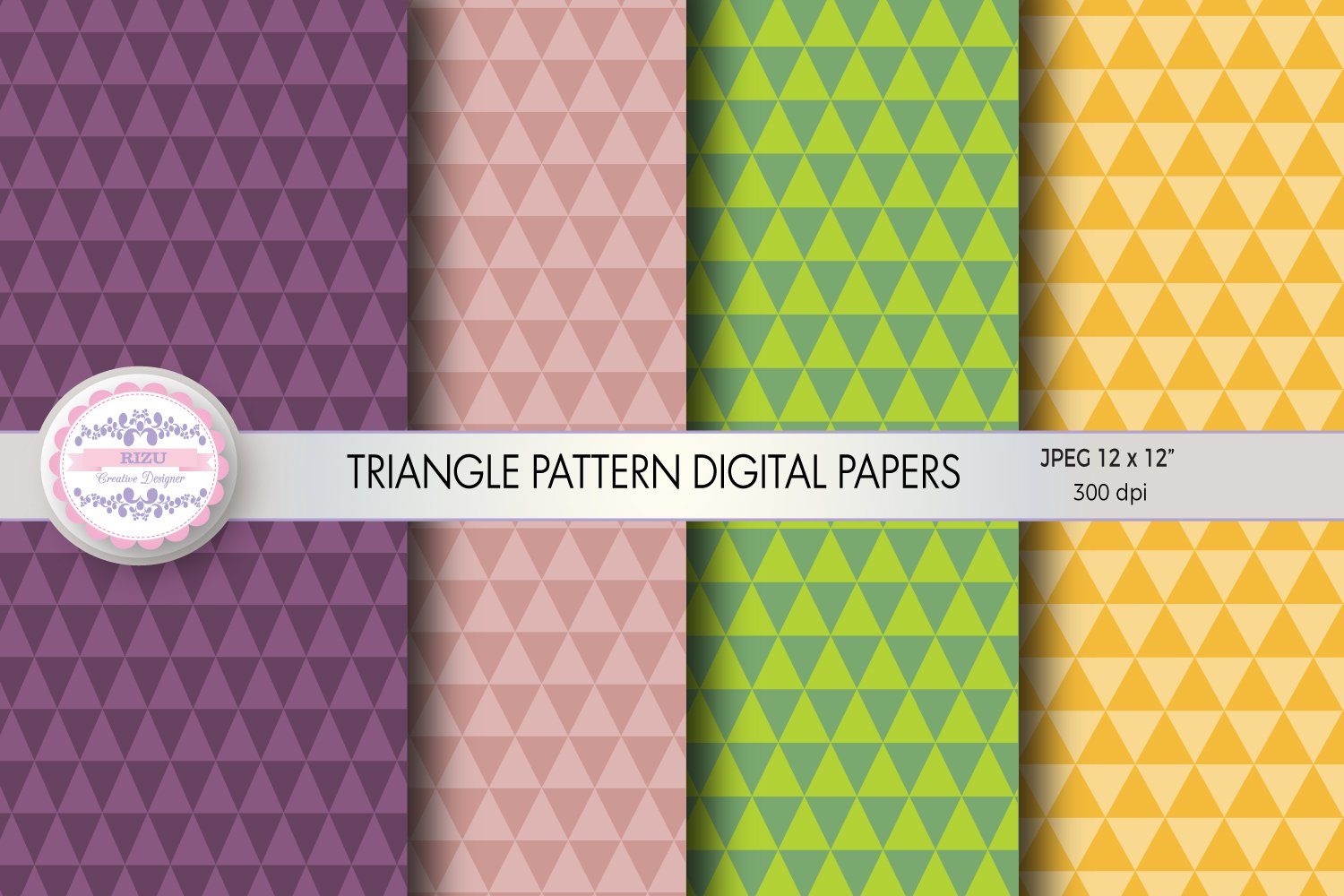 TRIANGLE PATTERN DIGITAL PAPERS (44248) | Patterns | Design Bundles