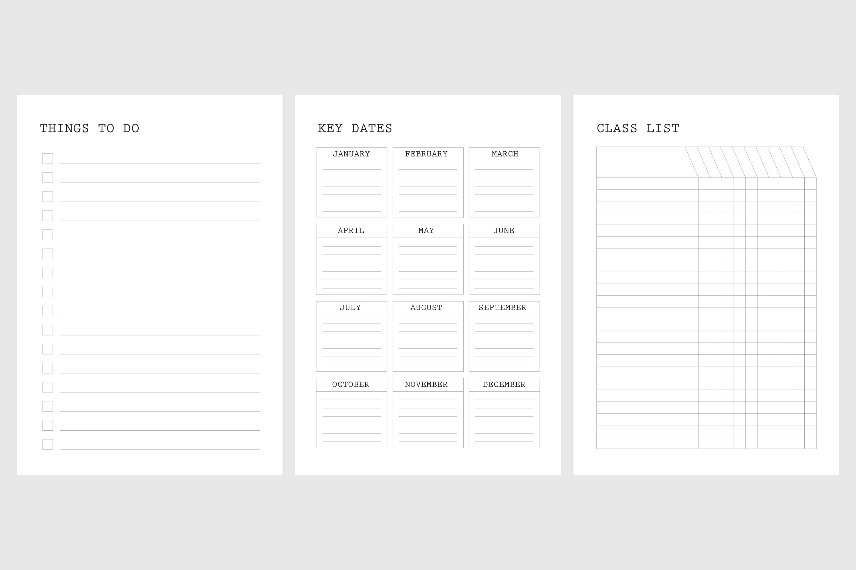 15 Planner pages for teachers A5 bullet journal Inserts (1225226 ...