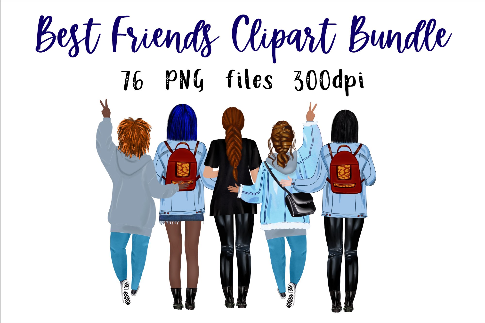 Three Girls Friendship Clipart