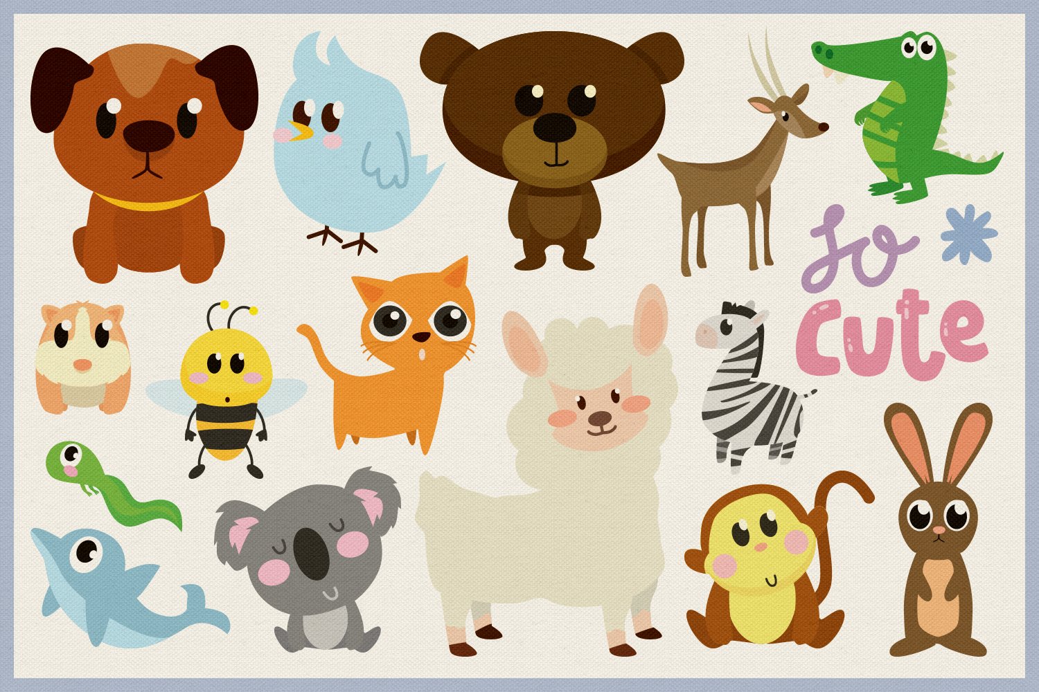 Baby Animal Vector Clipart Pack