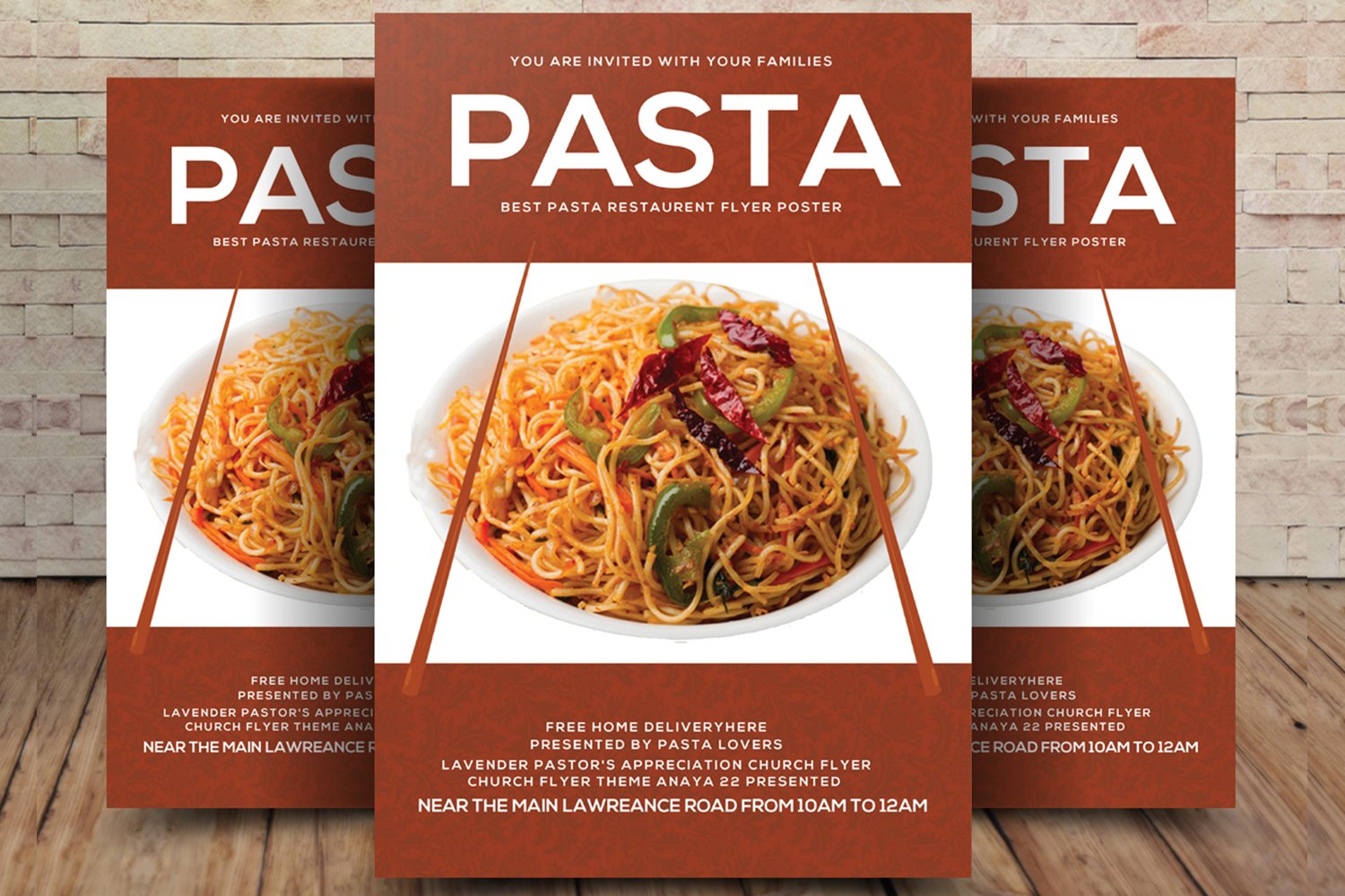 Pasta Restaurant Flyer Template (540704) | Flyers | Design Bundles