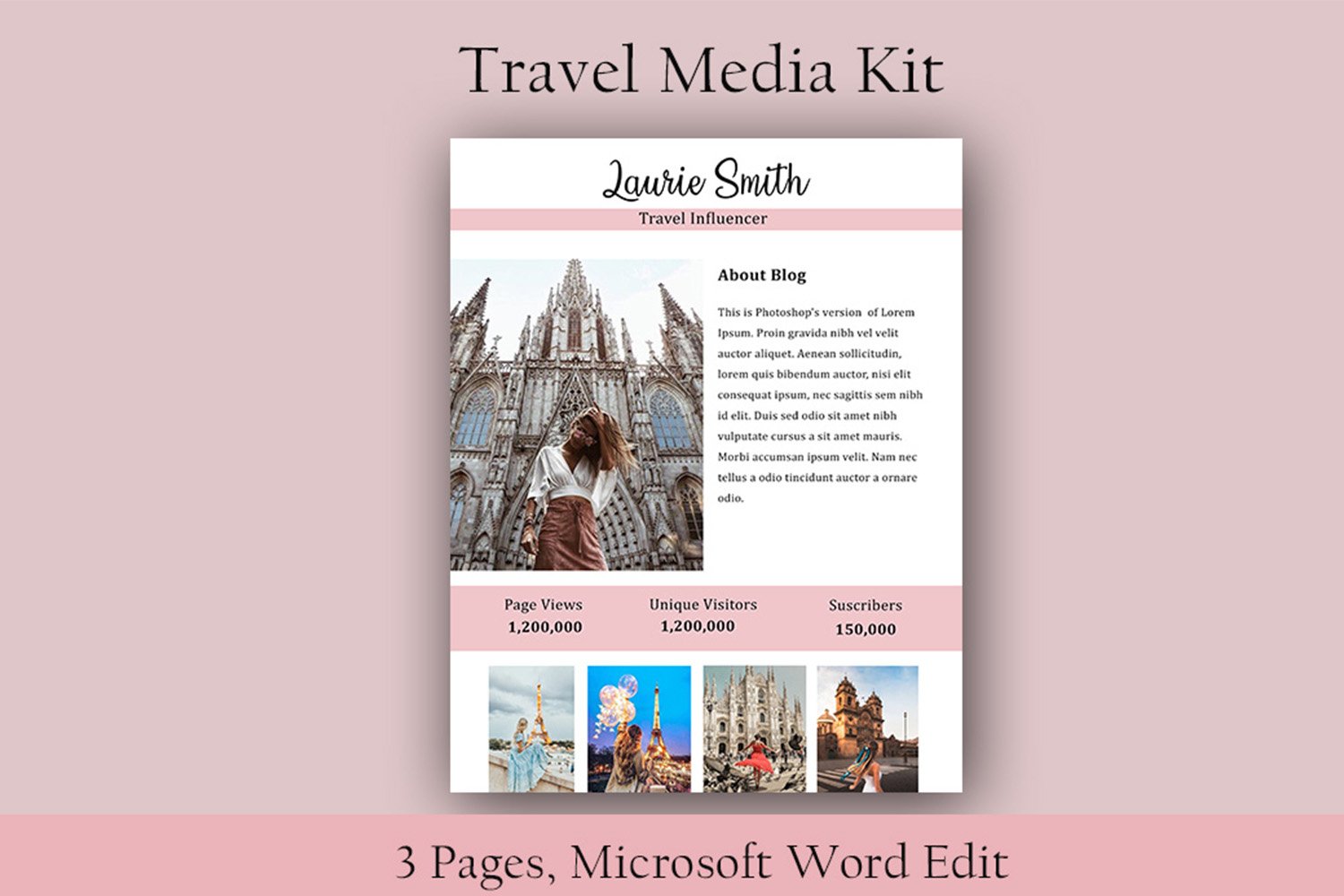 Influencer Media Kit, Travel Media Kit, Microsoft Word Edit (212096 ...