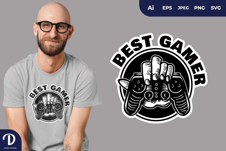 Best Gamer for T-Shirt Design (1256469) | Illustrations | Design Bundles