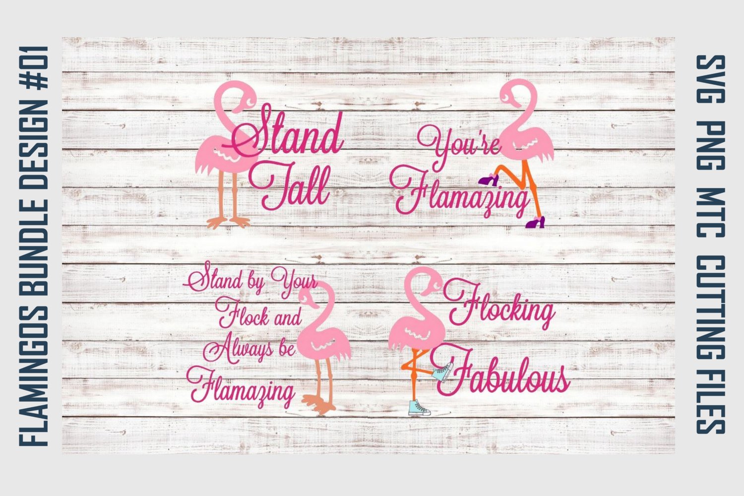Flamingos with Sayings SVG Cut File Bundle (200495) | SVGs | Design Bundles