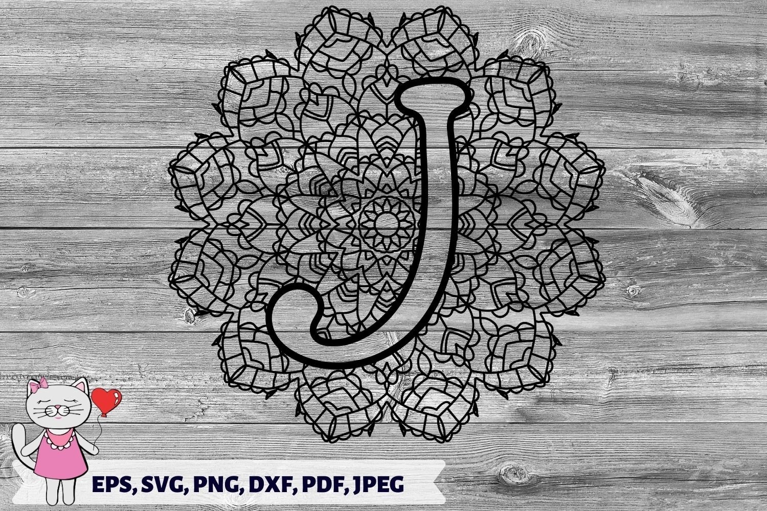 Monogram J Svg, Initial Monogram Svg (1143033) | Monograms | Design Bundles