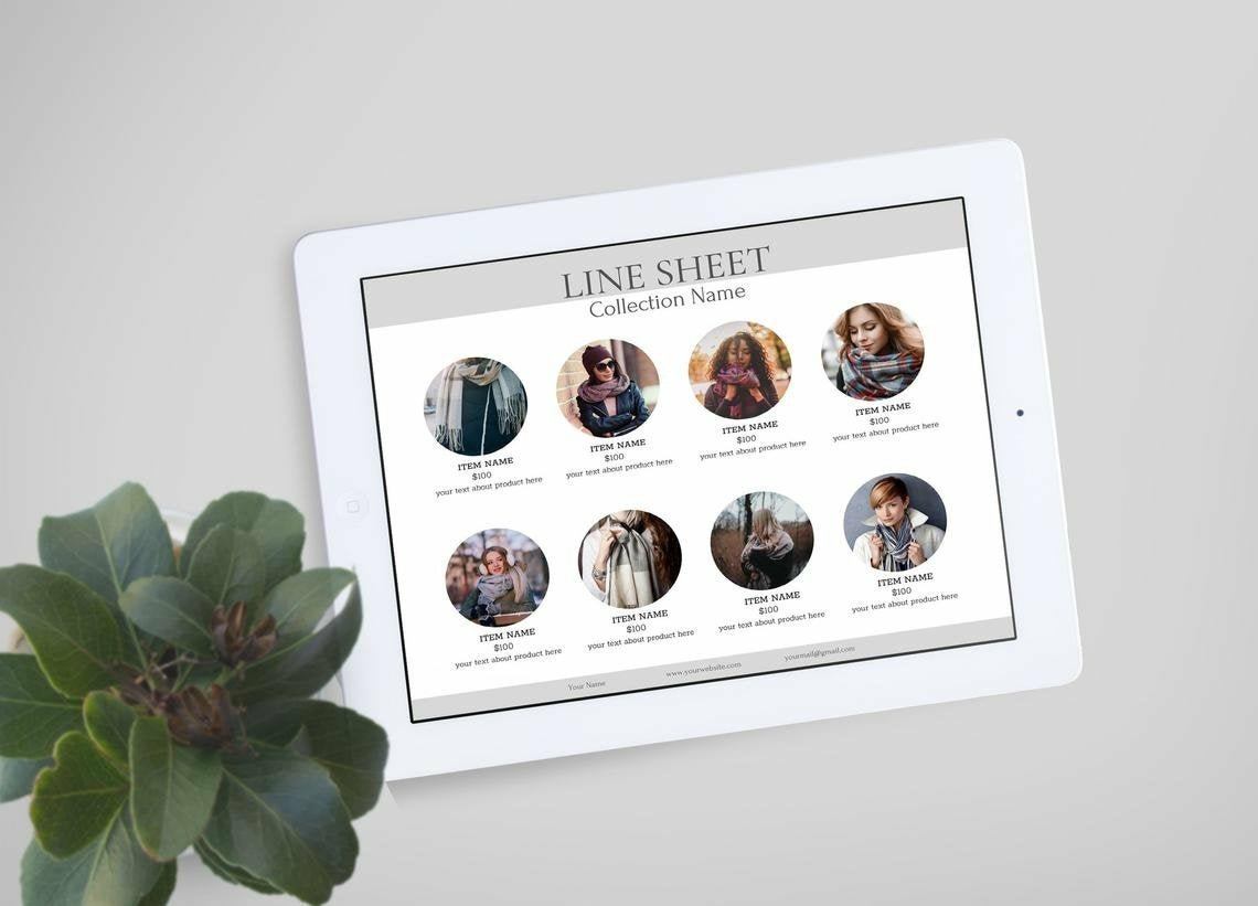 Line sheet template 6 pages (1158028) | Canva Templates | Design Bundles