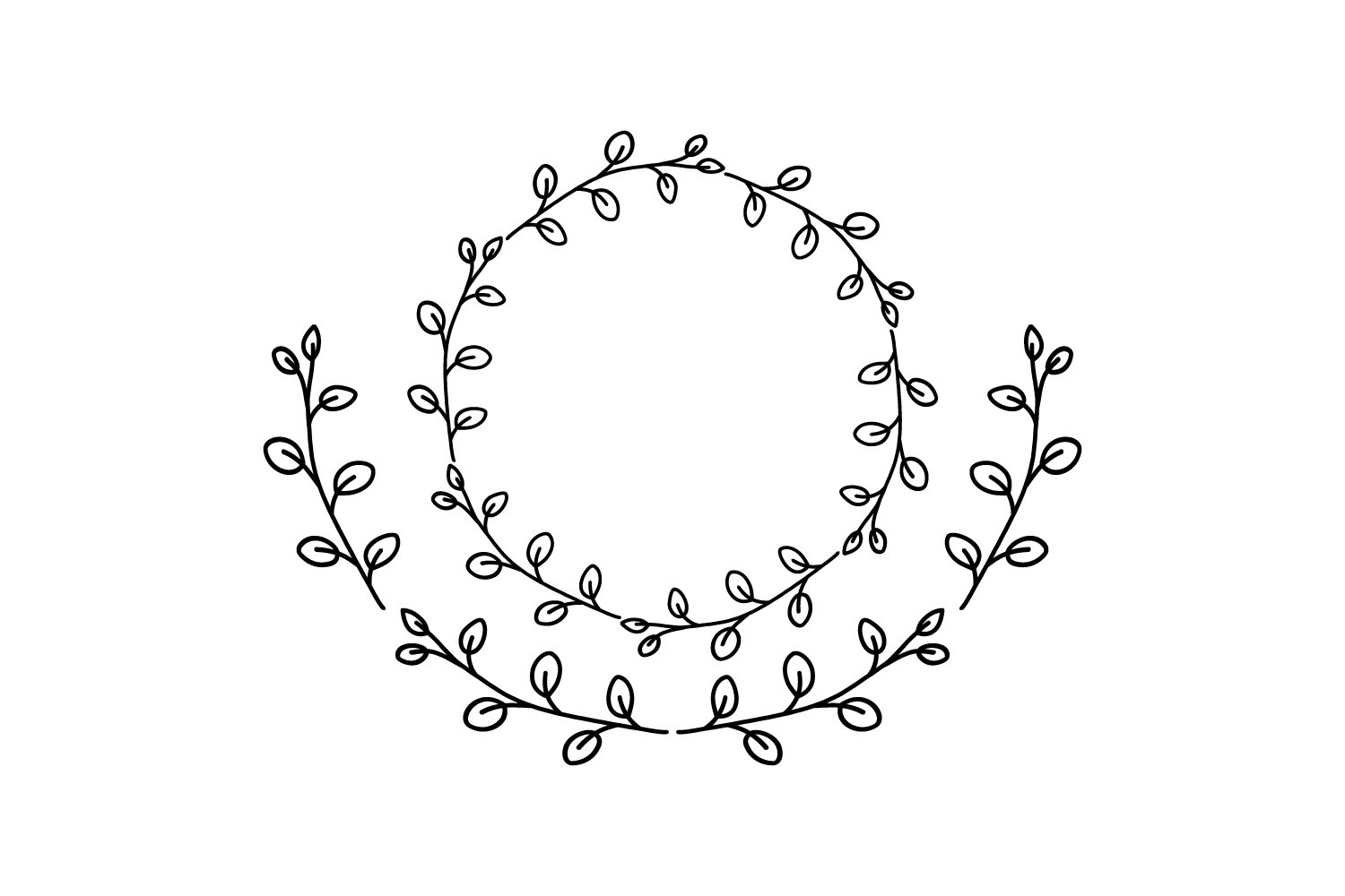 Leaves Border Bundle, Leaves Monogram SVG Bundle Cut Files