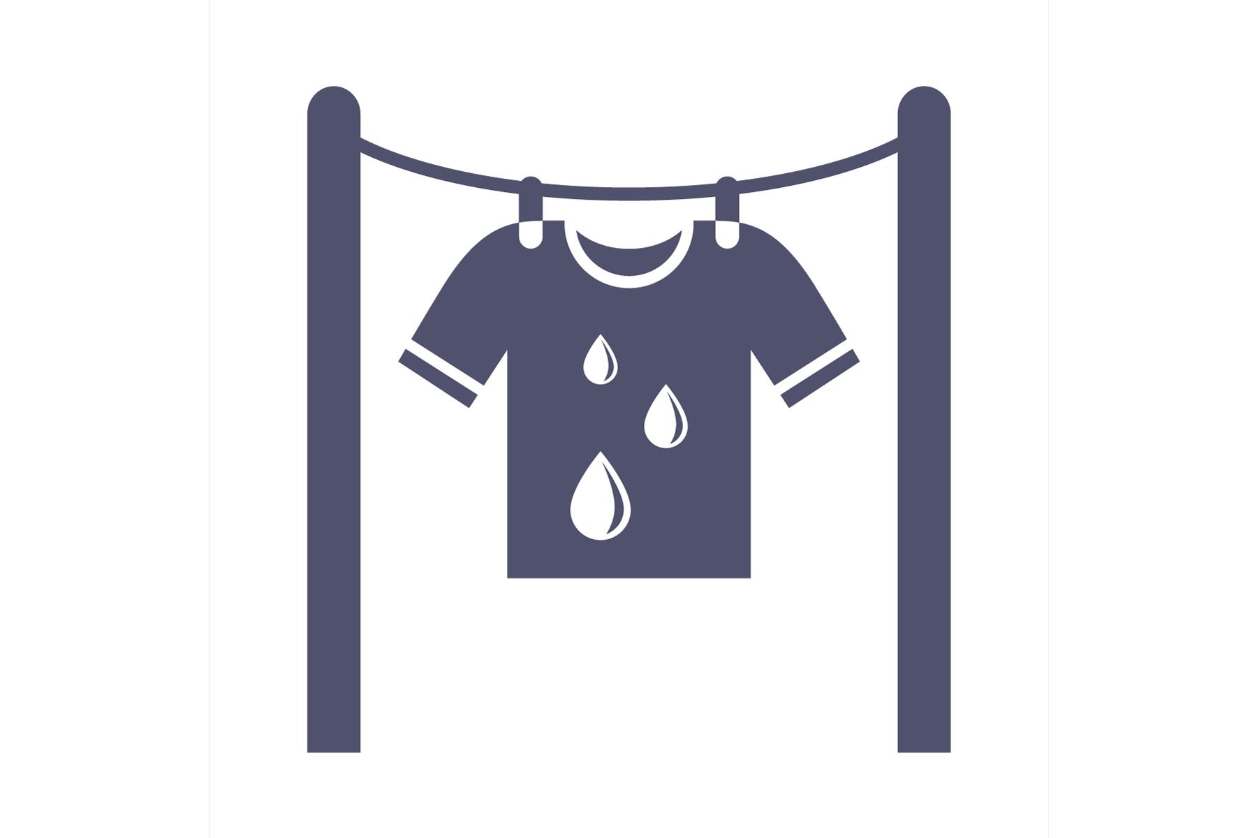 clothesline drying icon on white background.