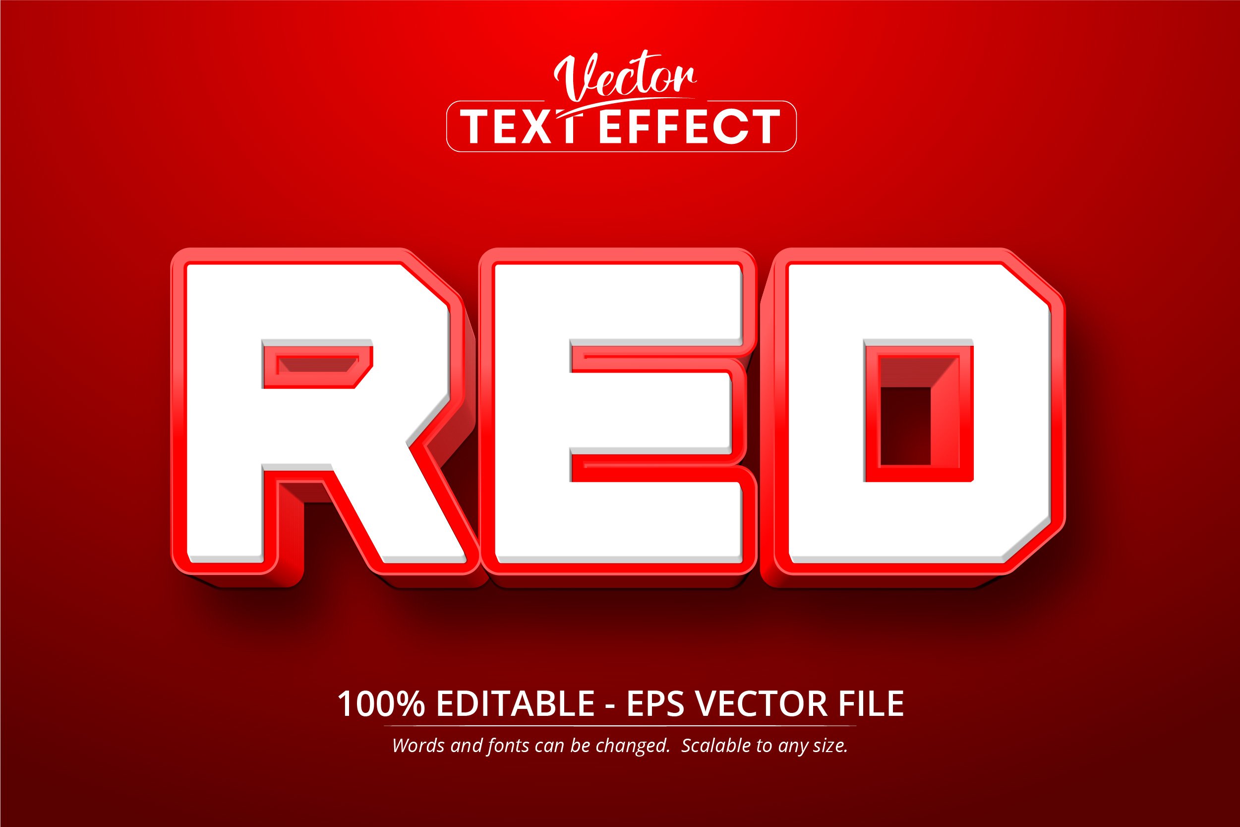Red text, cartoon style editable text effect (1049885) | Illustrator ...
