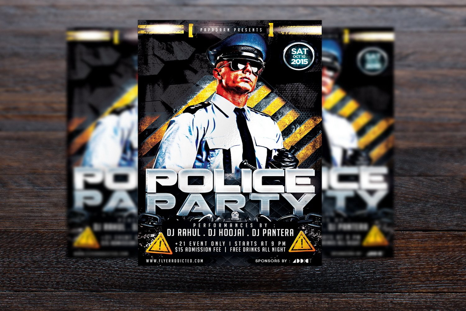 Police Party Flyer (577673) | Flyers | Design Bundles